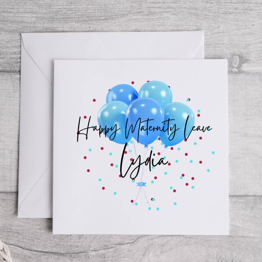 Personalised Happy Maternity Leave Card. Mummy to Be Baby Boy Blue ...
