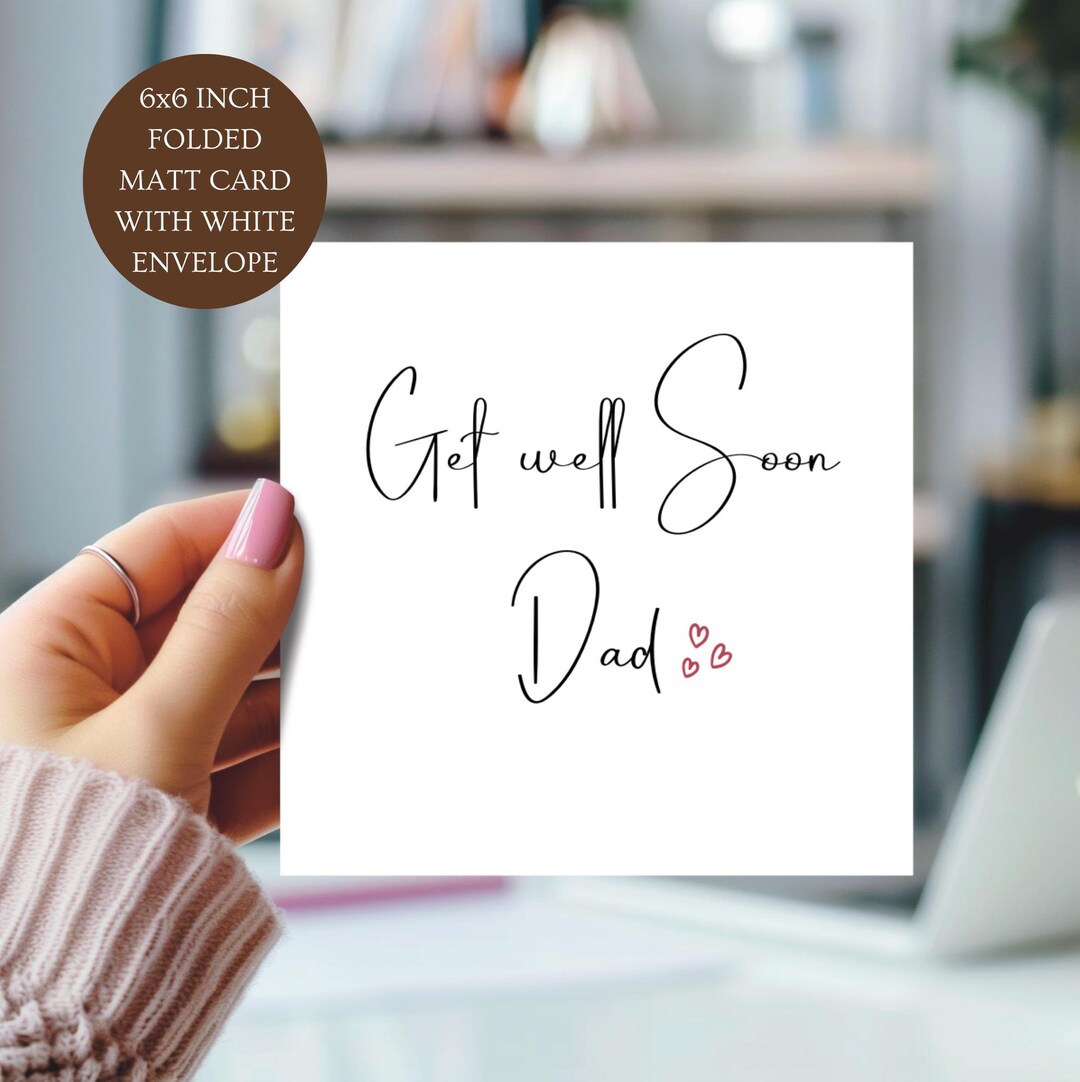 Get Well Soon Dad Card. Feel Better Card. Recovery Card. Handmade Card ...
