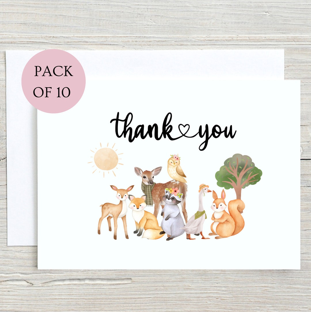 Pack of 10 A6 Thank You Card With Envelopes. 10 Folded A6 Card ...