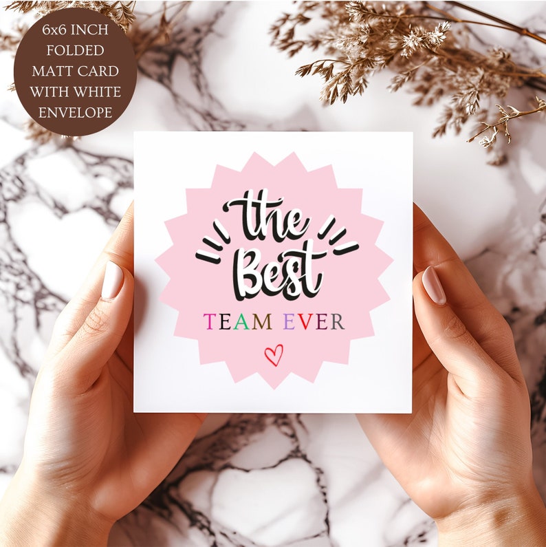Team Appreciation Card: Pink Employee Thank You (6x6 Inch) - Etsy