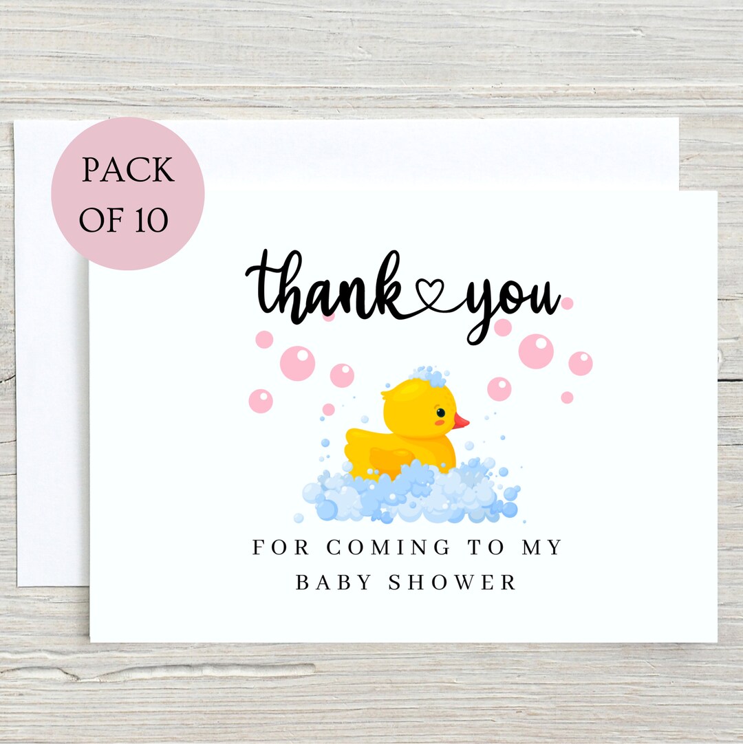 PACK OF 10 Thank You for Coming to My Baby Shower Card. Mummy to Be ...