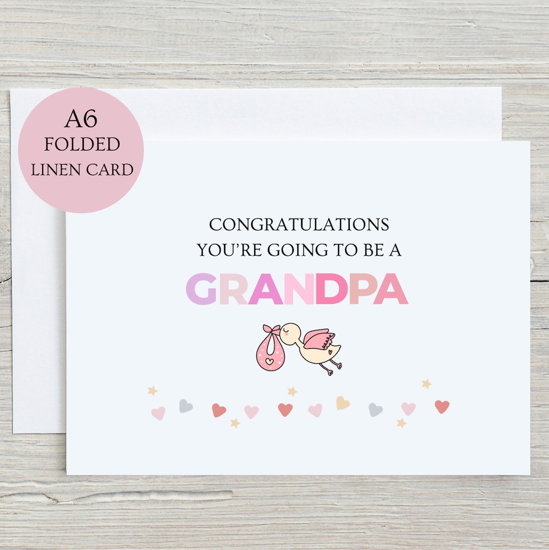 Congratulations You're Going to Be A Grandpa Card. Baby Announcement ...