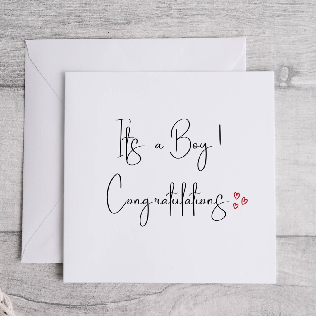 Its a Boy Congratulations Card. Baby Boy Congratulations Card. New Baby ...
