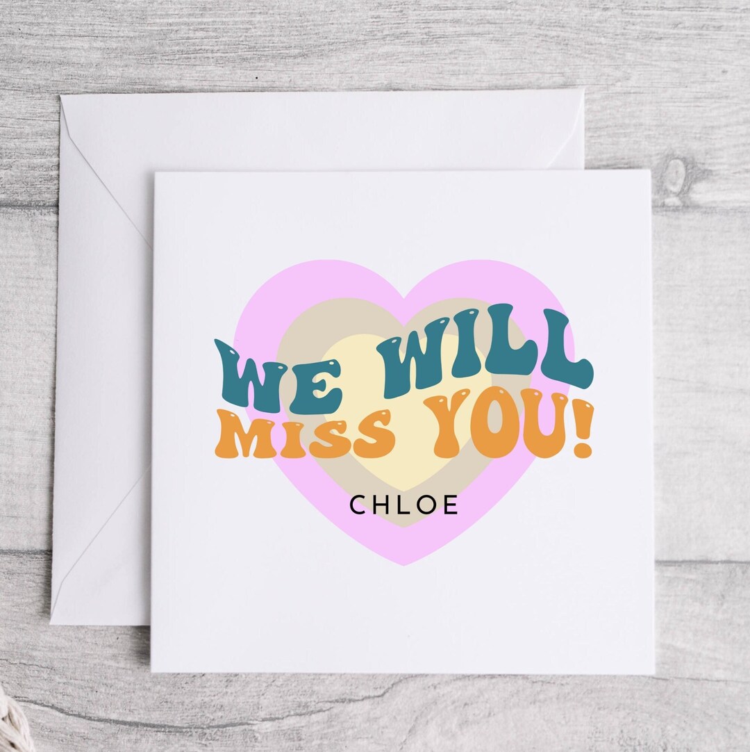 Personalized We Will Miss You Card, Farewell Card - Etsy