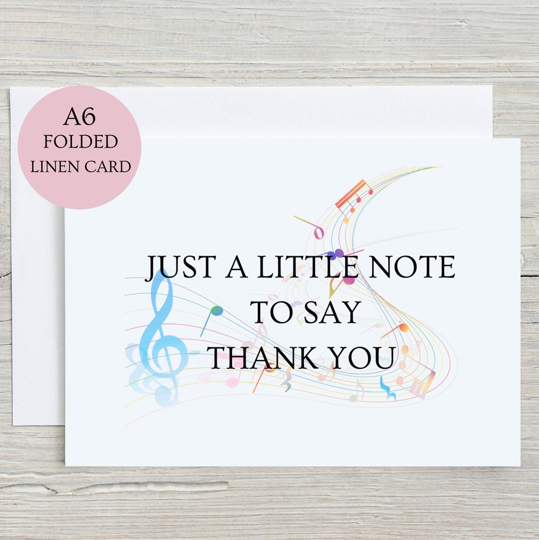 Just A Little Note to Say Thank You Card. Appreciation Simple Thank You ...
