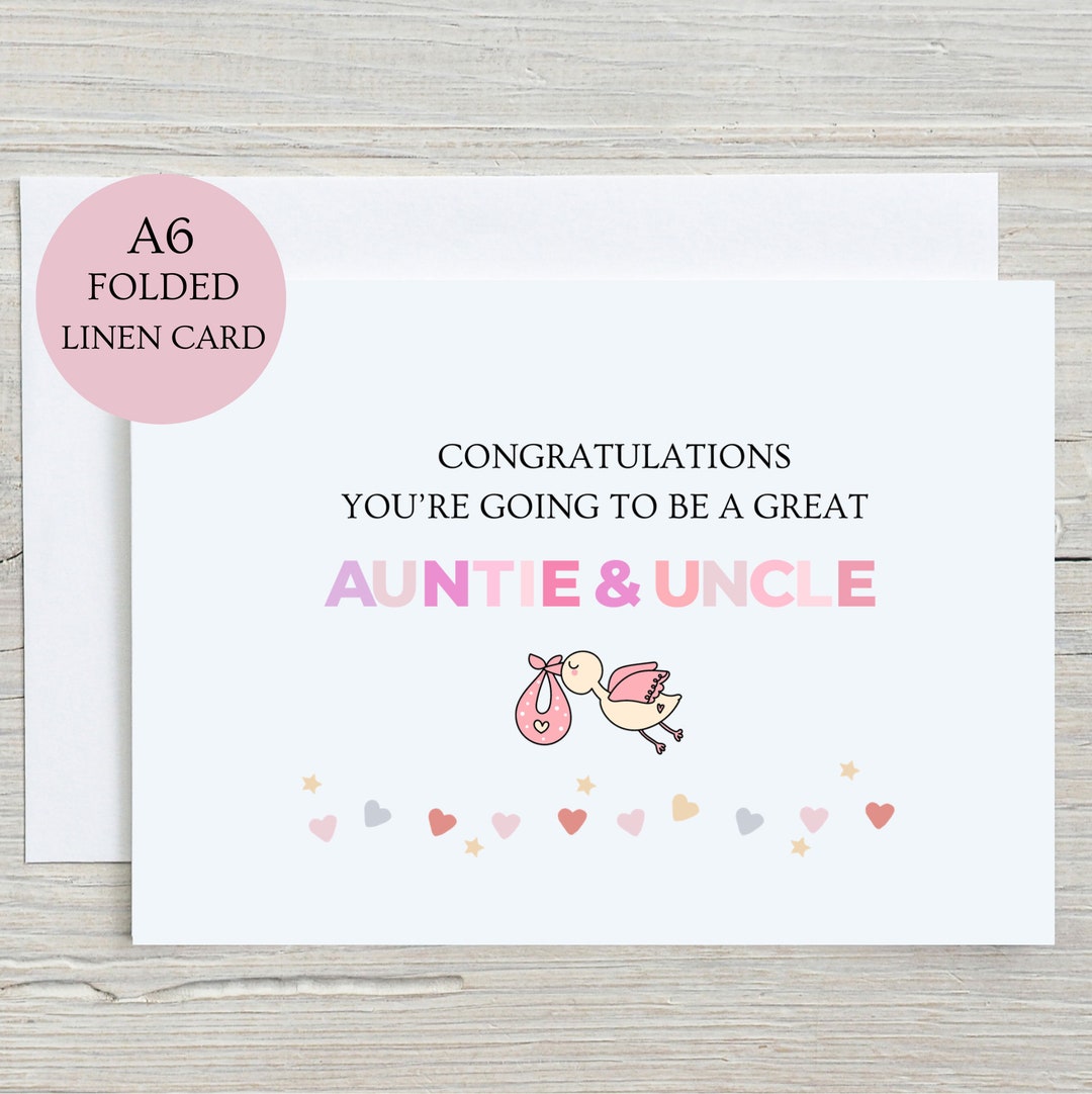 Congratulations You're Going to Be A Great Auntie and Uncle Card ...