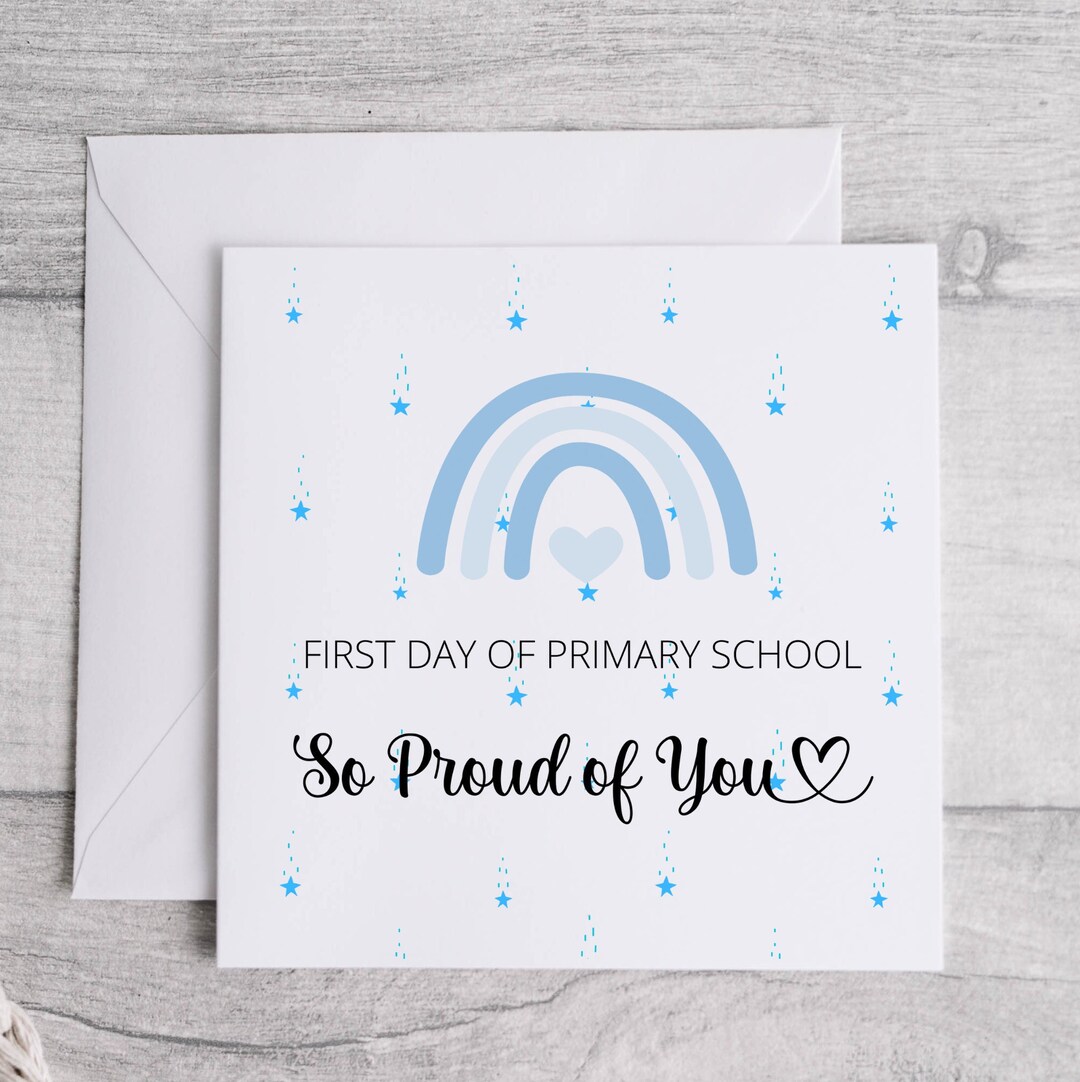 First Day of Primary School Card. Attending New School. Back to School ...