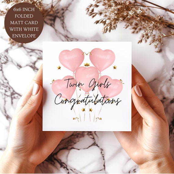 Twin Girls Congratulations Card