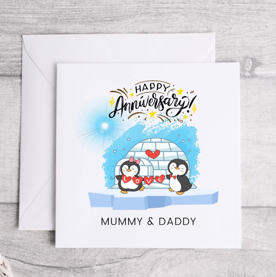 Happy Anniversary Mummy and Daddy Card. Parents, Family Anniversary ...