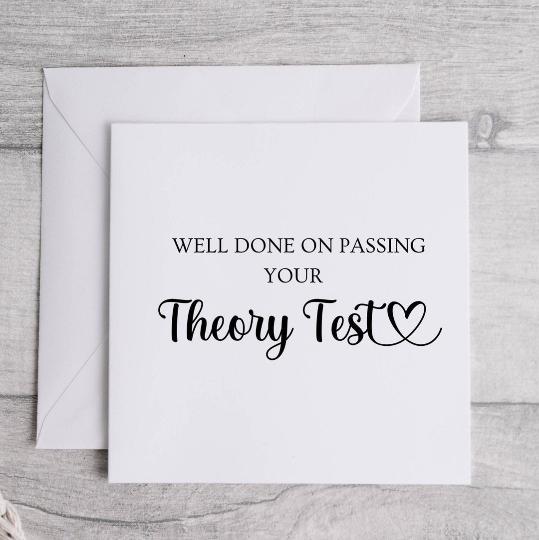 Well Done on Passing Your Theory Card. Well Done on Your Exam Results ...