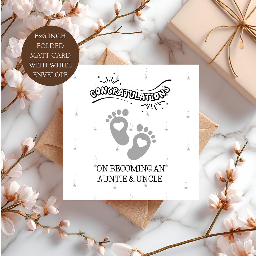 Congratulations on Becoming an Auntie and Uncle Card. Announcement ...