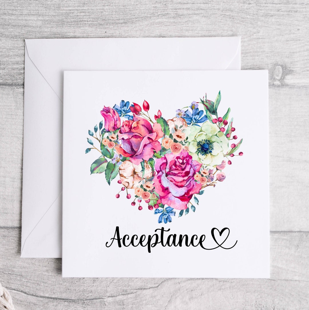 Acceptance Card. Delighted to Accept Card. Floral Heart Wedding Party ...