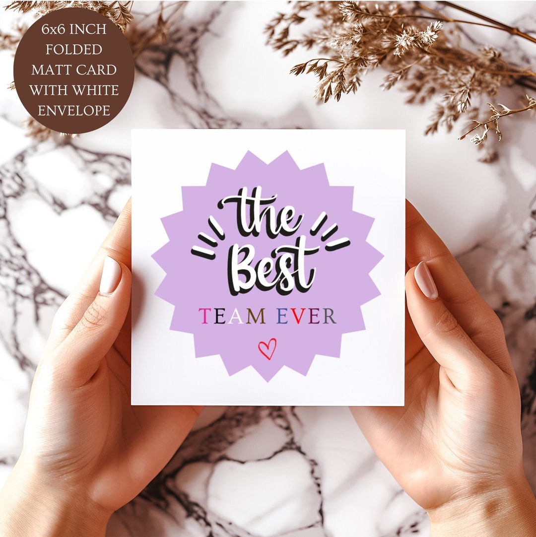 The Best Team Ever Card. Appreciation Card for Employees. Boss. Leaving ...