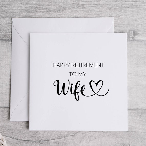 Happy Retirement to My Wife Card. Retirement Card. | Etsy