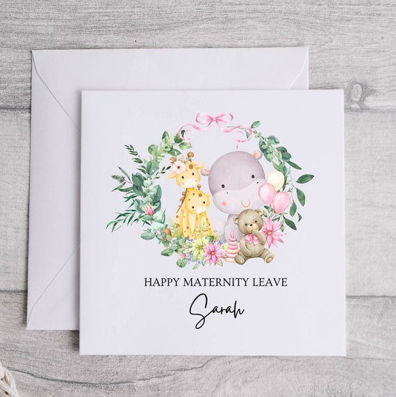 Personalised Happy Maternity Leave Card. Mummy to Be Baby Girl - Etsy