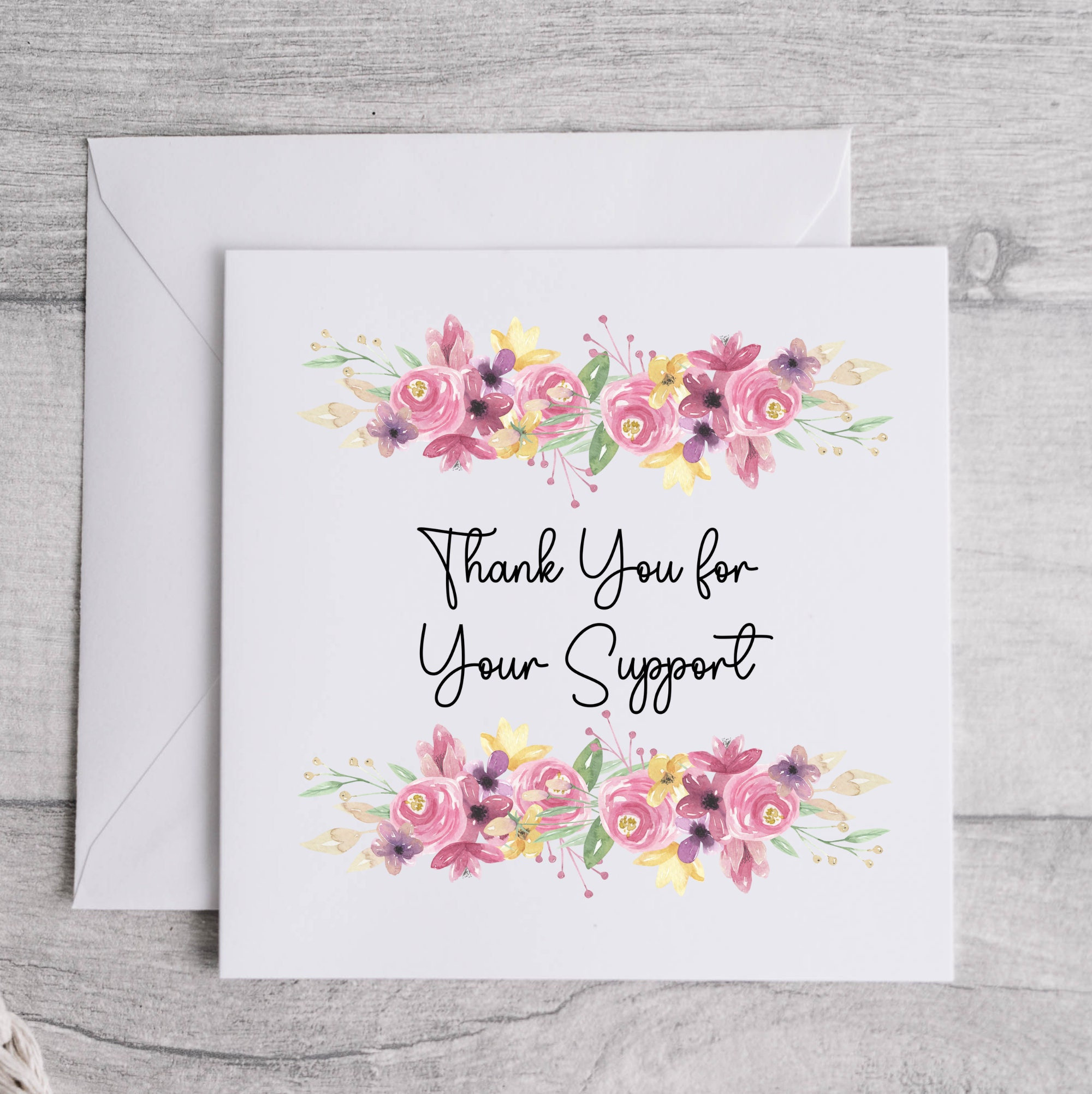 Thank You for Your Support Card. Appreciation Card. Thank You | Etsy UK