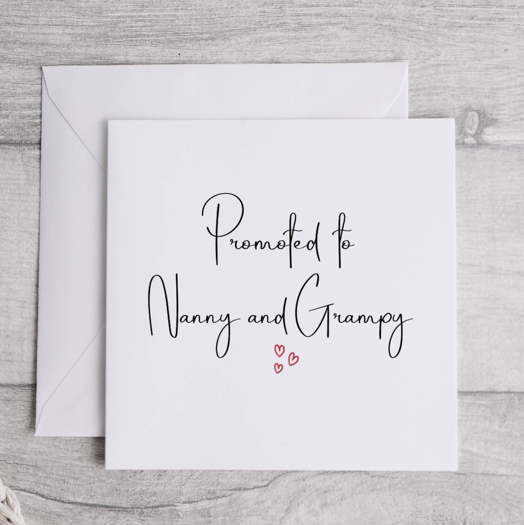 Promoted to Nanny and Grampy Card. Congratulations on Becoming an Nanny ...