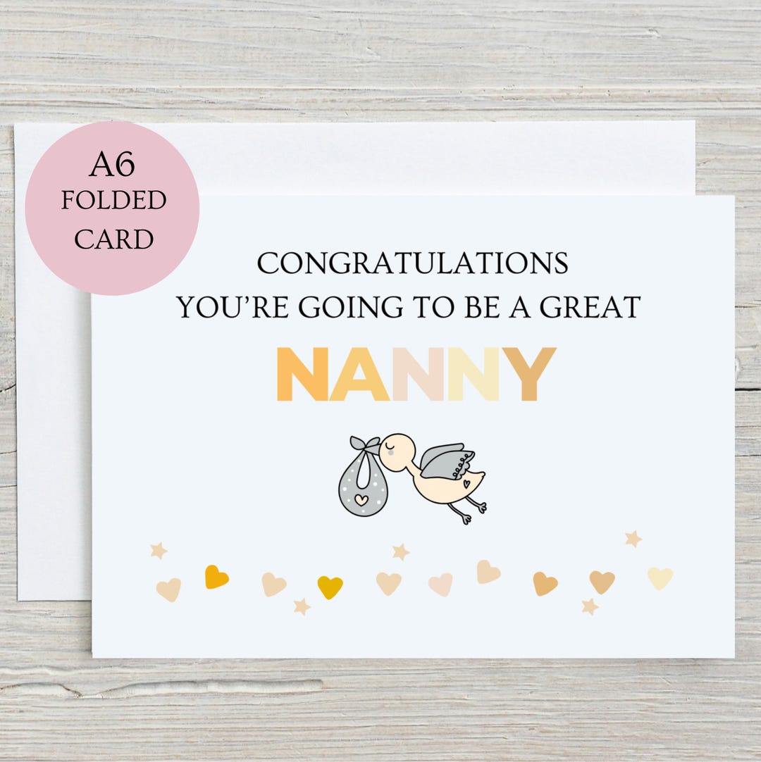 Congratulations You're Going to Be A Great Nanny Card. Baby ...