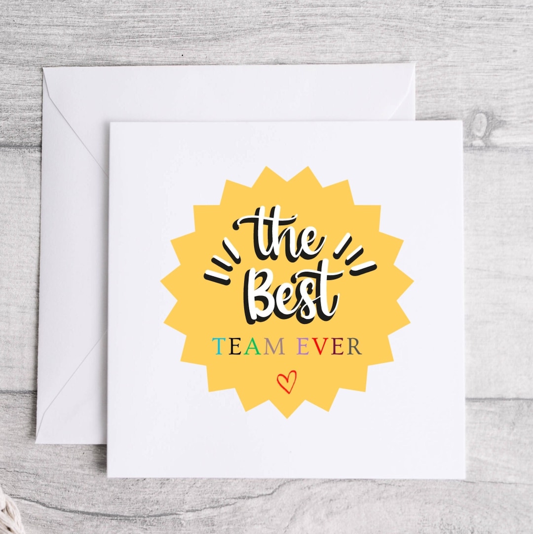The Best Team Ever Card. Appreciation Card for Employees. - Etsy