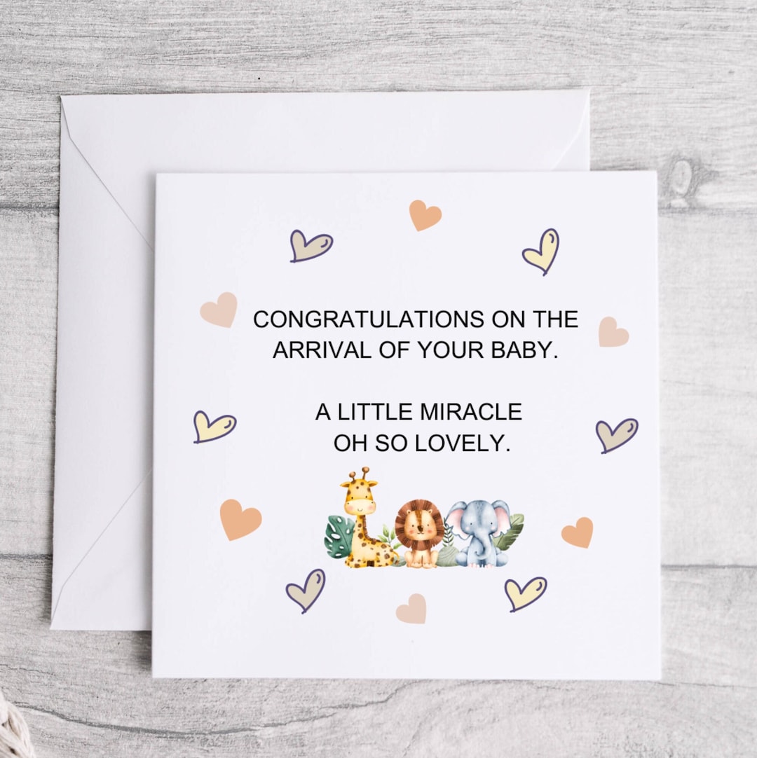 Congratulations on the Arrival of Your Baby A Little Miracle Oh so ...
