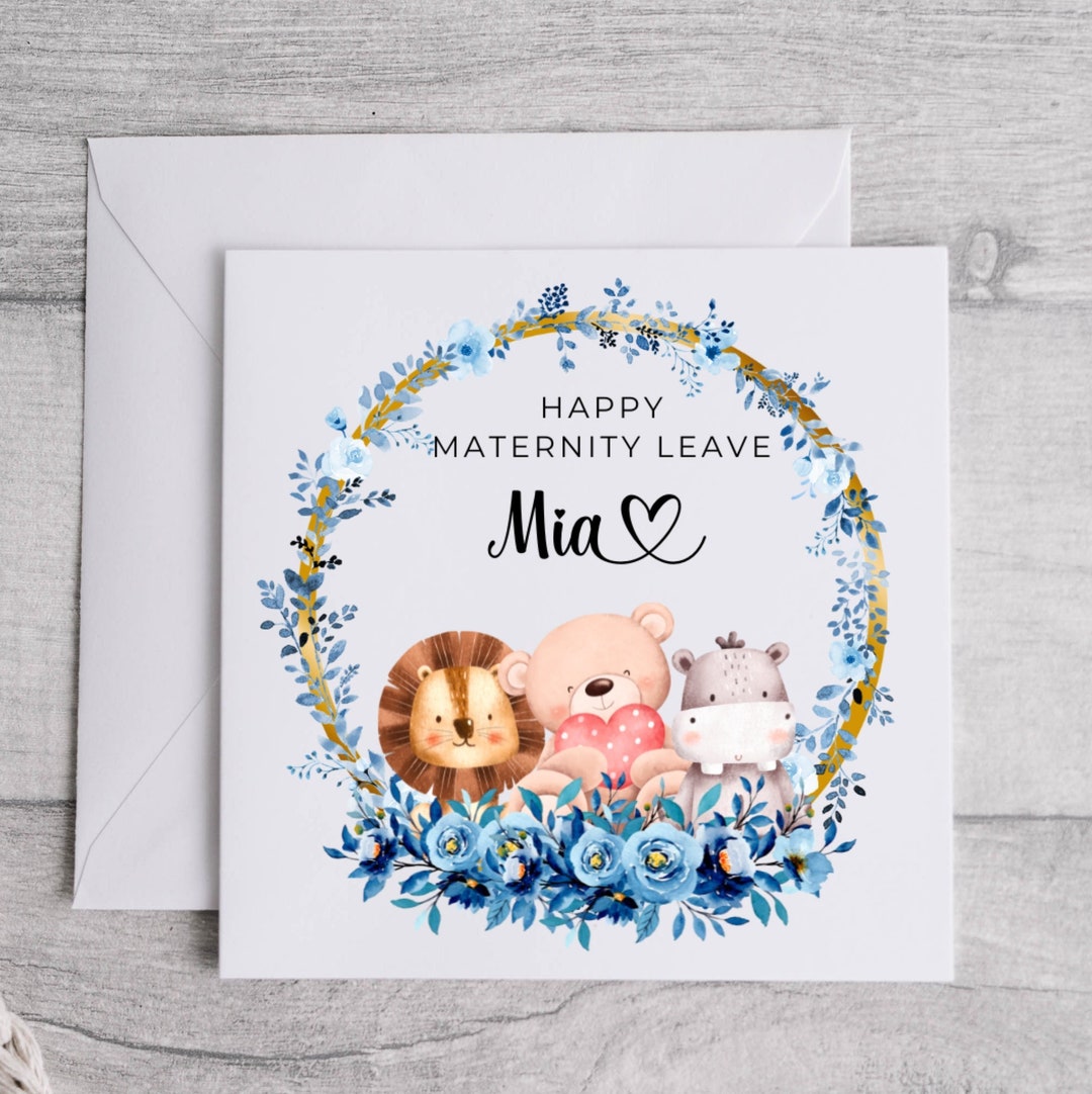 Personalised Happy Maternity Leave Card. Mummy to Be Baby Boy - Etsy