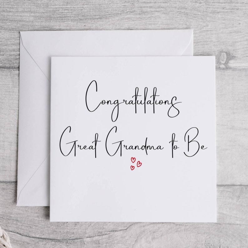 Congratulations Great Grandma to Be Card. Congratulations on - Etsy