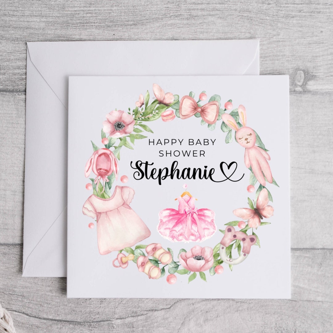 Personalised Happy Baby Shower Card. Mummy to Be Floral Baby Girl Tutu ...