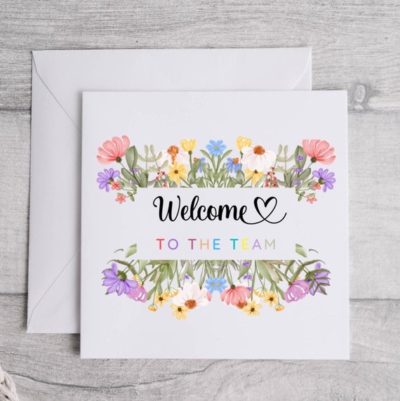 Welcome to the Team Card. Floral New Team Member Colleague - Etsy