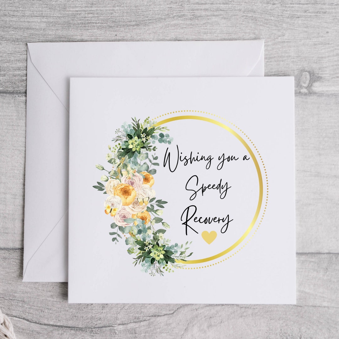 Wishing You a Speedy Recovery Card. Get Well Soon Card. Feel Better ...