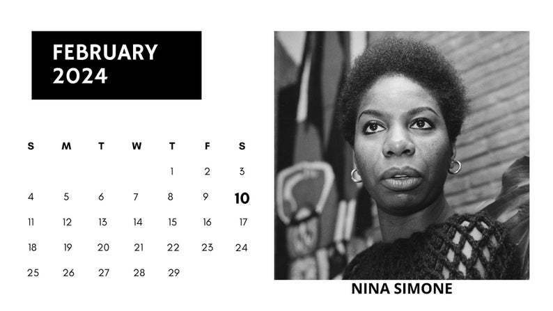 2024 February | Daily Black History Calendar Figure | 8.5 X 14 (legal ...