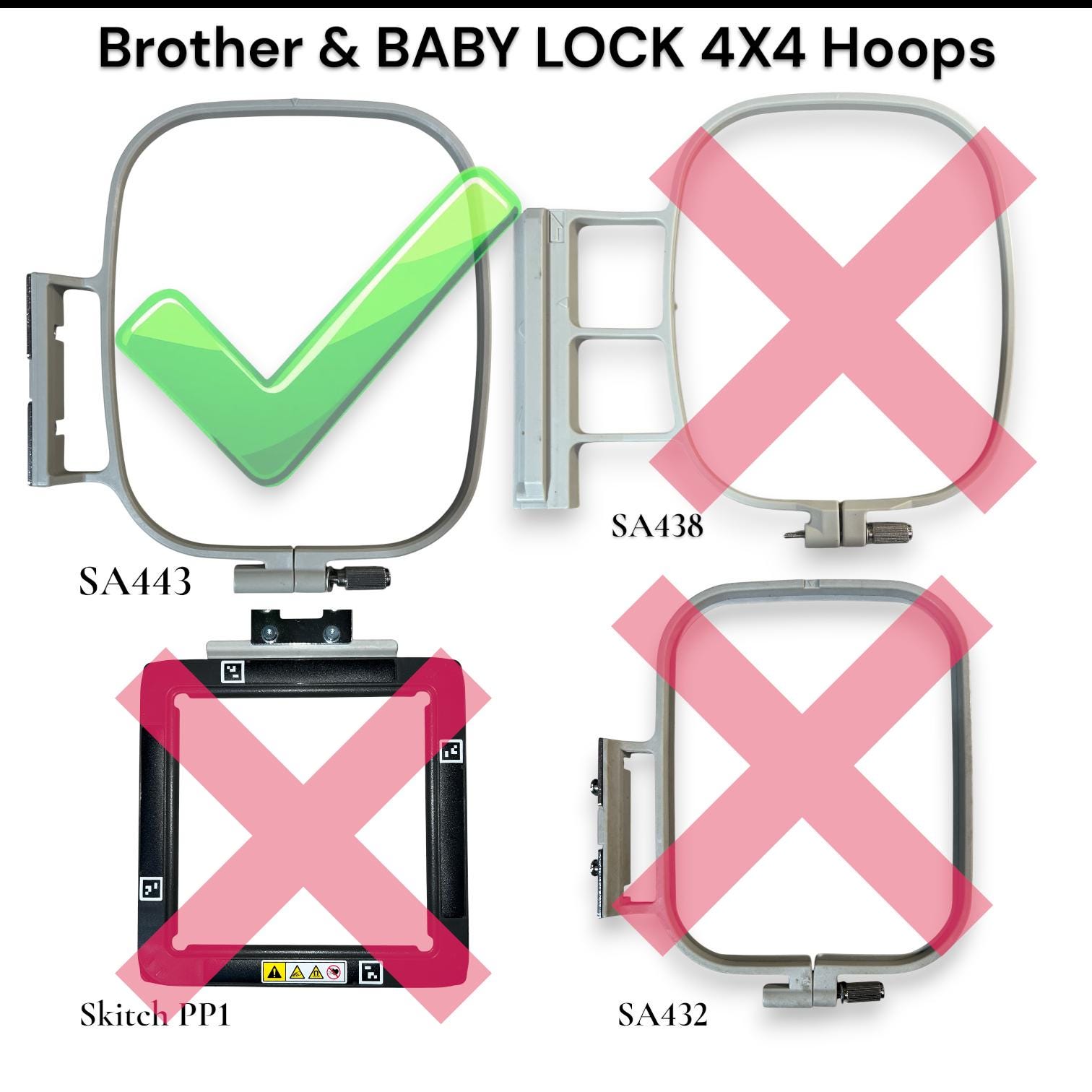 Sock Hoop™ Insert: Brother/baby Lock 4x4 (100x100mm) SA443 Embroidery ...