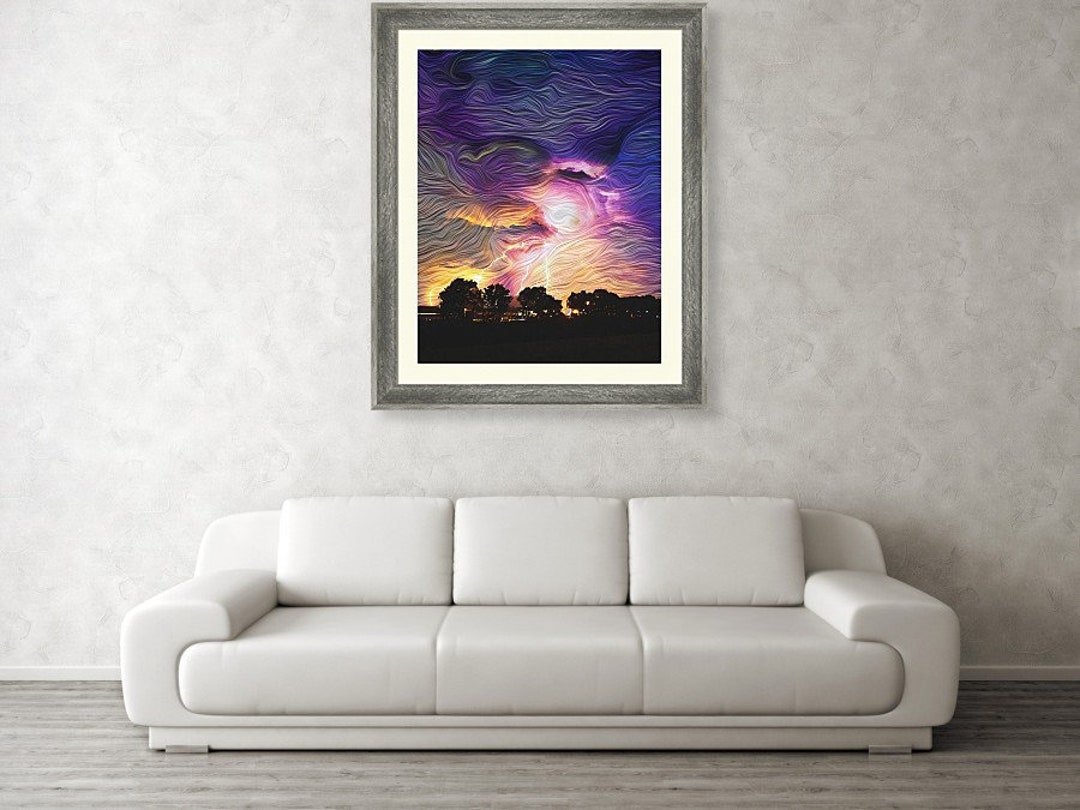 Storm Lightening Art Print: Fluid Digital Art (PDF Download) - Etsy