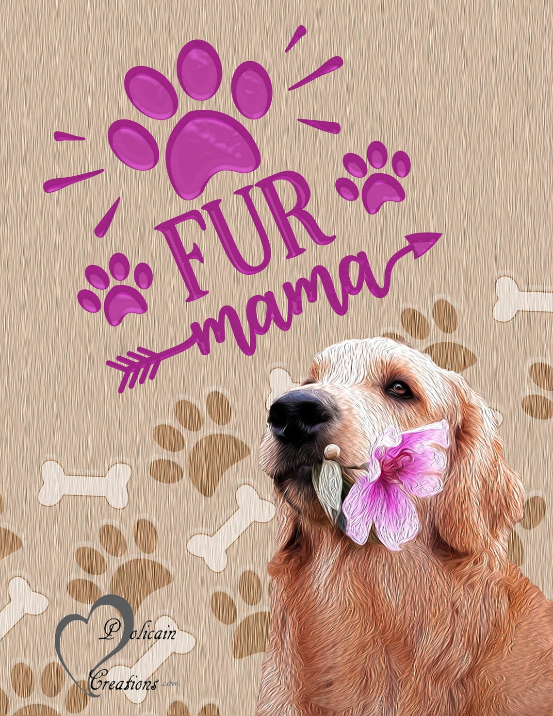 Fur Mama Printable Wall Art, Dog Mom Wall Art, Cute Animal Printable - Etsy