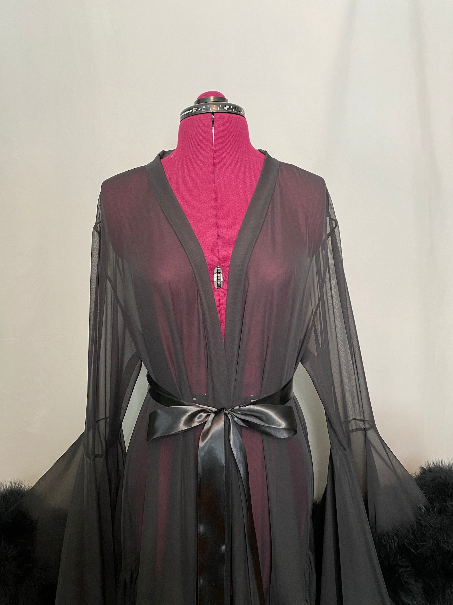 The Black Widow Feather Robe Sample - Etsy