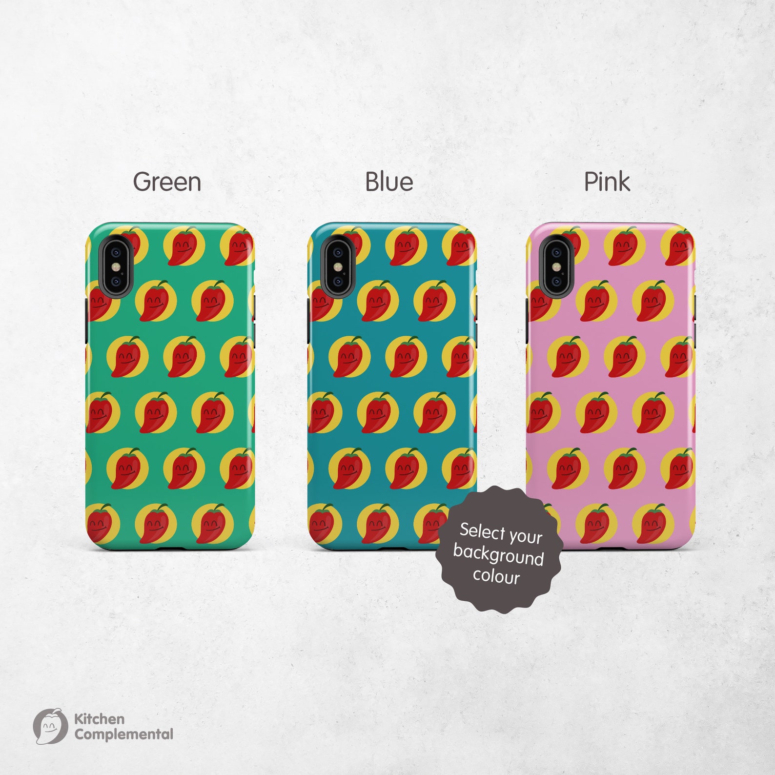 Hot & Spicy Chilli Illustrated Art Pattern Tough Phone Case iPhone ...