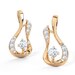 14K Rose Gold Real Natural Diamond Twisted String Diamond Stud Earrings ...