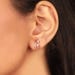 14K Rose Gold Real Natural Diamond Twisted String Diamond Stud Earrings ...