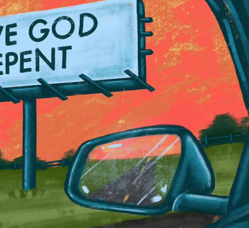 Love God Repent Poster Illustration, 12x12 Digital Painting Print ...