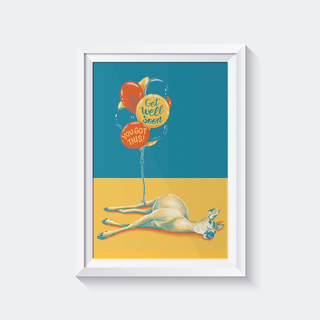 12x16 Get Well Soon Roadkill Poster, Dead Deer Wall Decor, Midwest ...