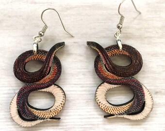 Large Snake Earrings Python Serpent Witch Earrings Weird - Etsy