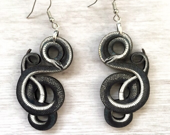 Large Snake Earrings Python Serpent Witch Earrings Weird - Etsy