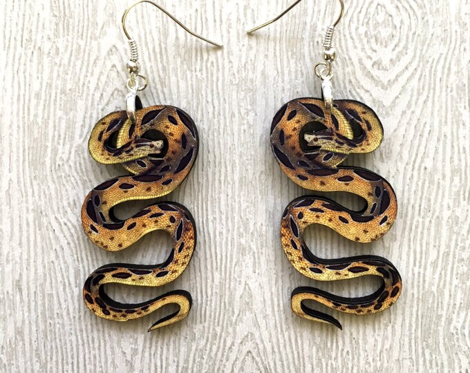 Large Snake Earrings Python Serpent Witch Earrings Weird - Etsy