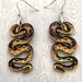 Yellow Python Earrings, Yellow Snake Earrings, Witch Earrings, Weird ...