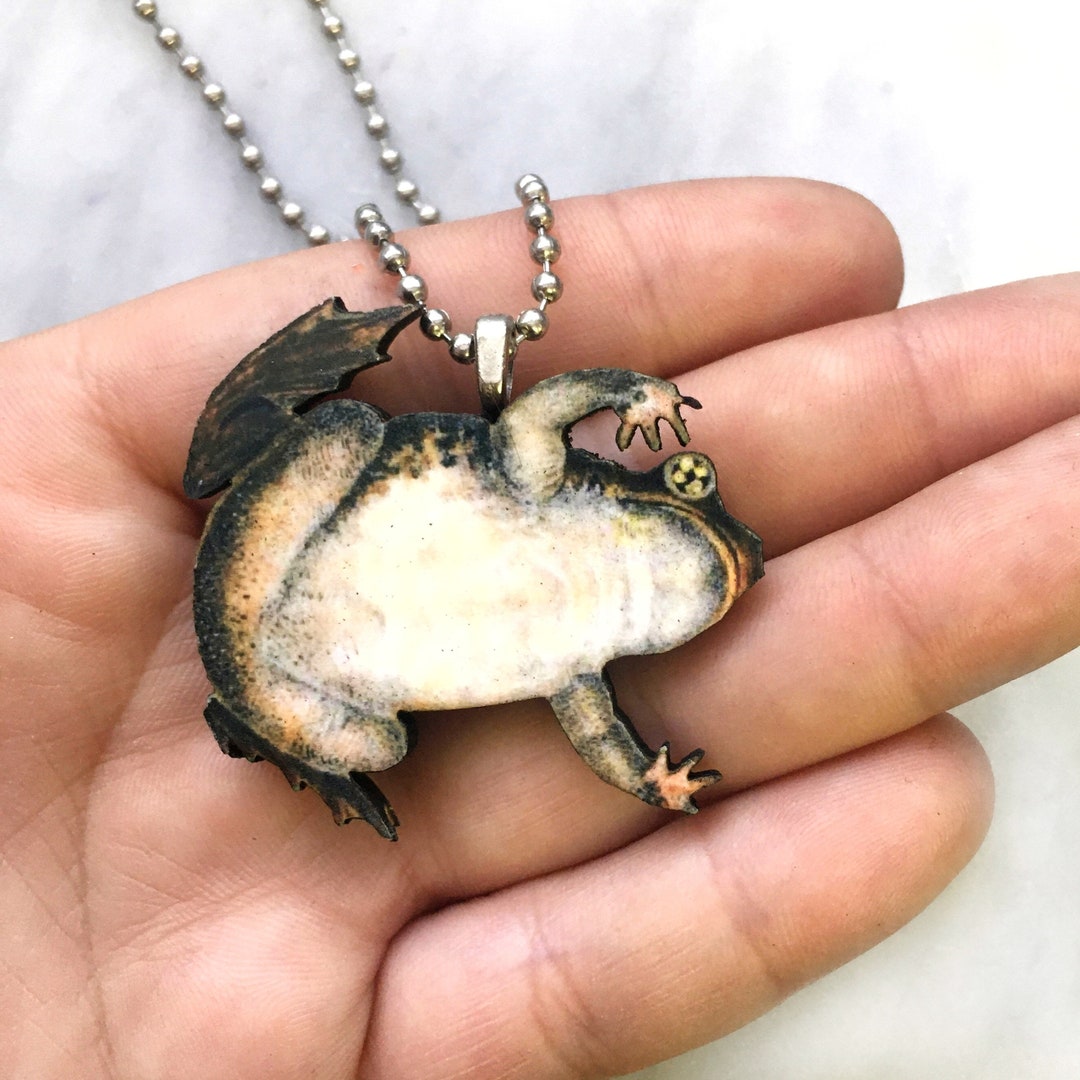Spadefoot Toad Necklace, Frog Jewelry, Frog Necklace, Witch Gift, Weird ...