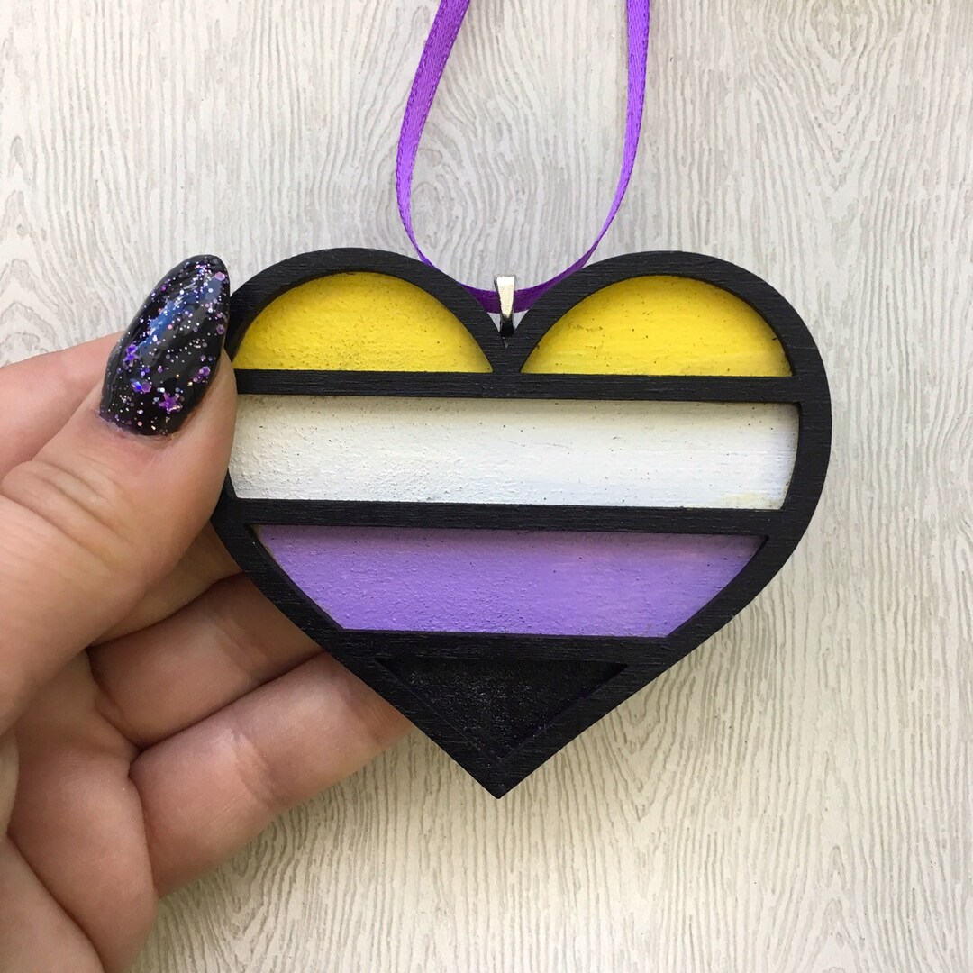 Nonbinary Pride Ornament, Nonbinary Flag, Nonbinary Ornaments, Non-binary Pride Christmas Gifts ...