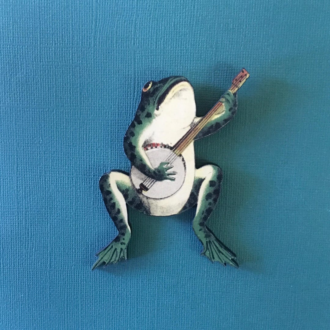 Banjo Frog Magnet, Vintage Animal Gift, Weird Gift, Hostess Gift ...