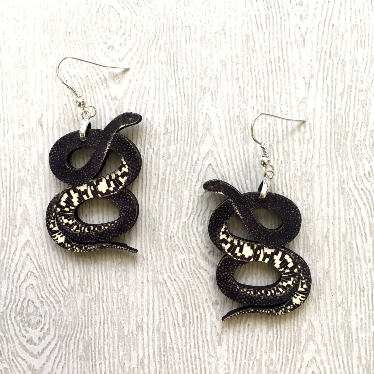 Bull Snake Earrings, Black Snake Jewelry, Witch Earrings, Weird ...