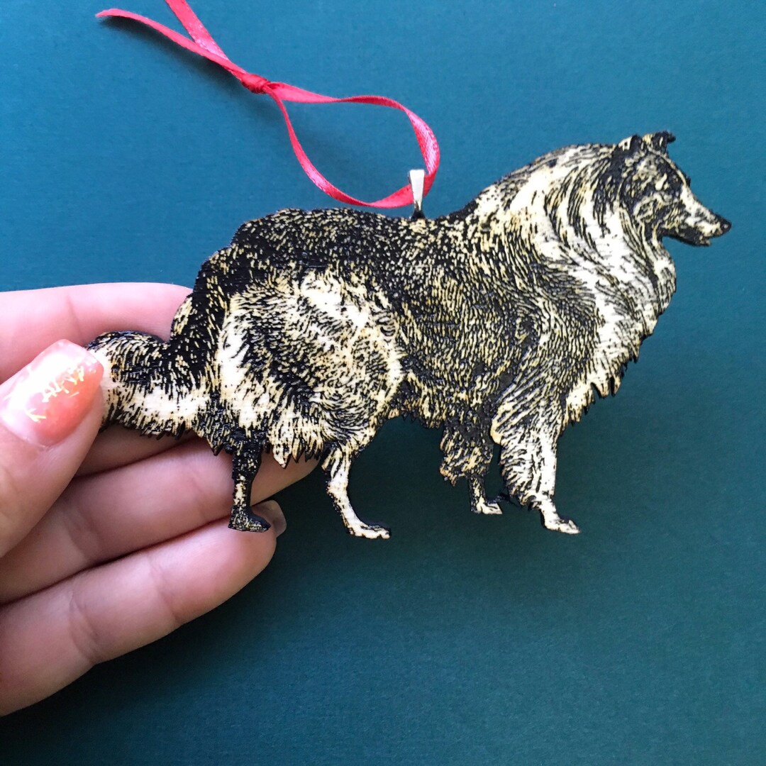 Collie Ornament, Collie Owner Gift, Wooden Ornament, Dog Gift, Antique ...