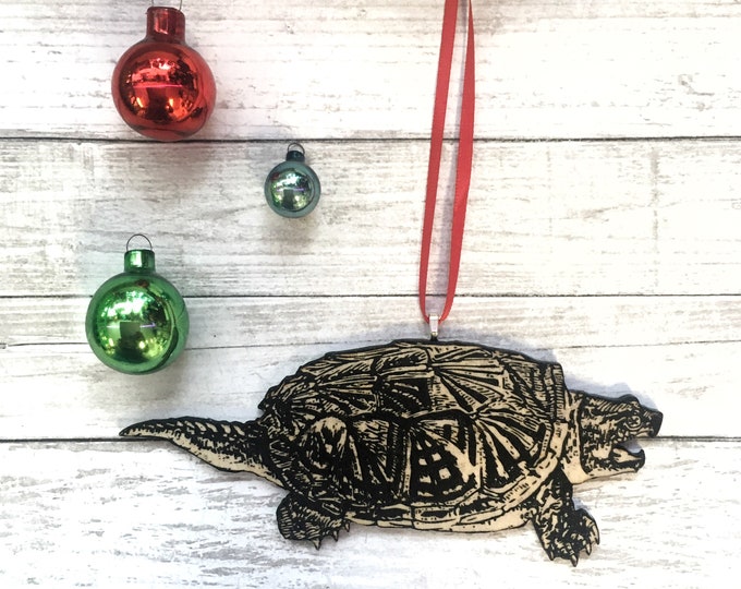 Snapping Turtle Ornament, Laser Cut Ornaments, Vintage Laser Ornament ...