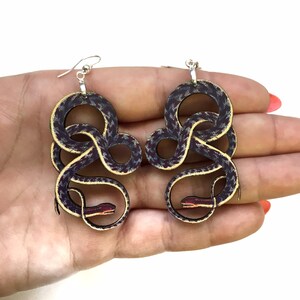 Large Snake Earrings, Python Serpent Witch Earrings, Weird Earrings ...